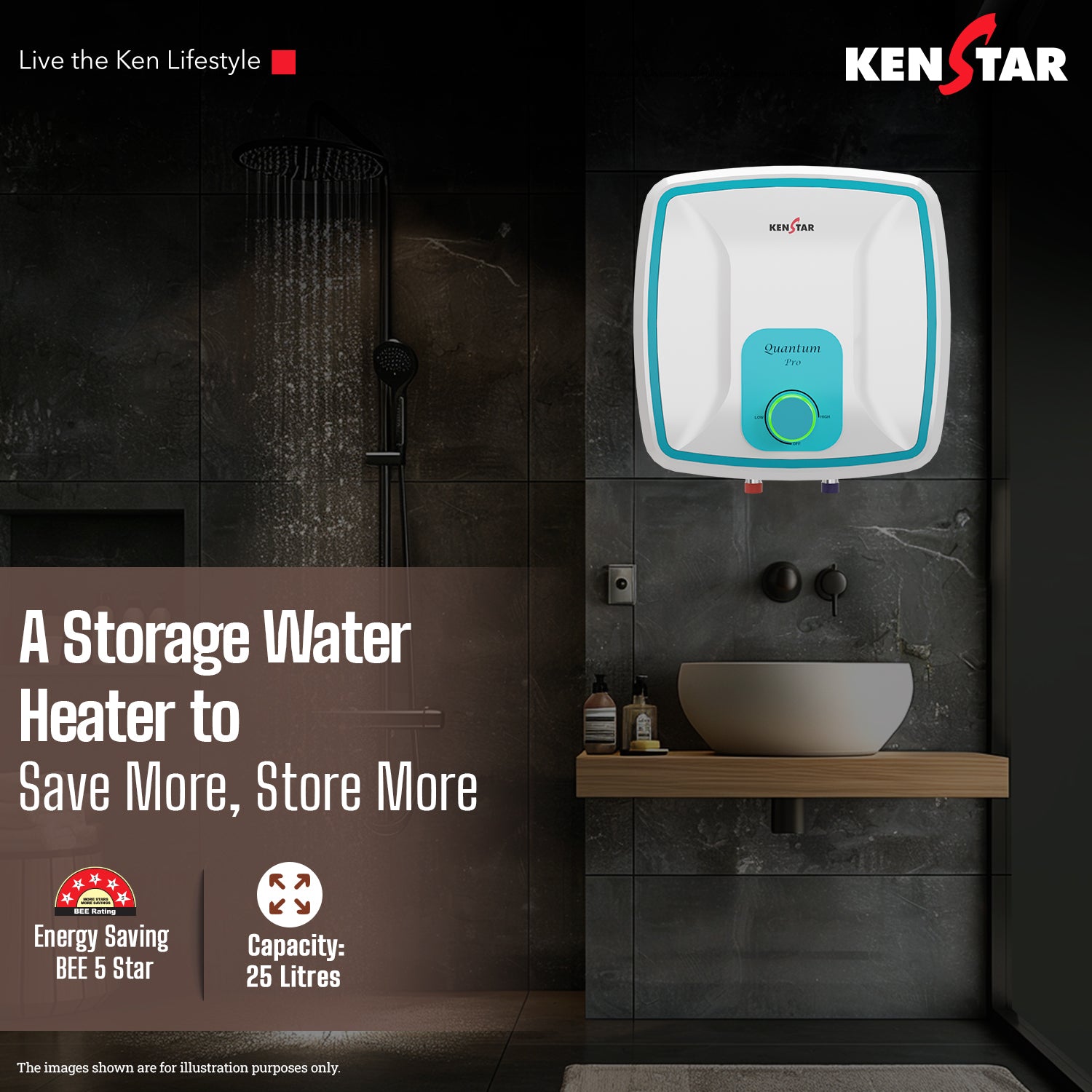 Quantum Pro 25L Storage Water Heater – Kenstar Store