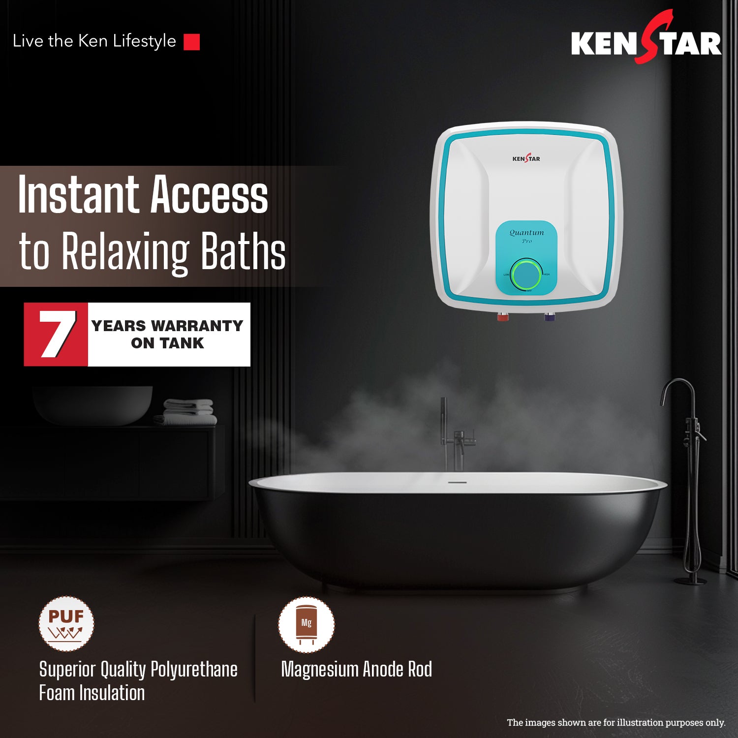 Quantum Pro 25L Storage Water Heater – Kenstar Store